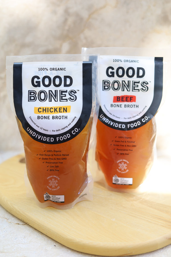 Good Bones Organic Chicken Bone Broth Pouch 500ml - Australian Organic ...